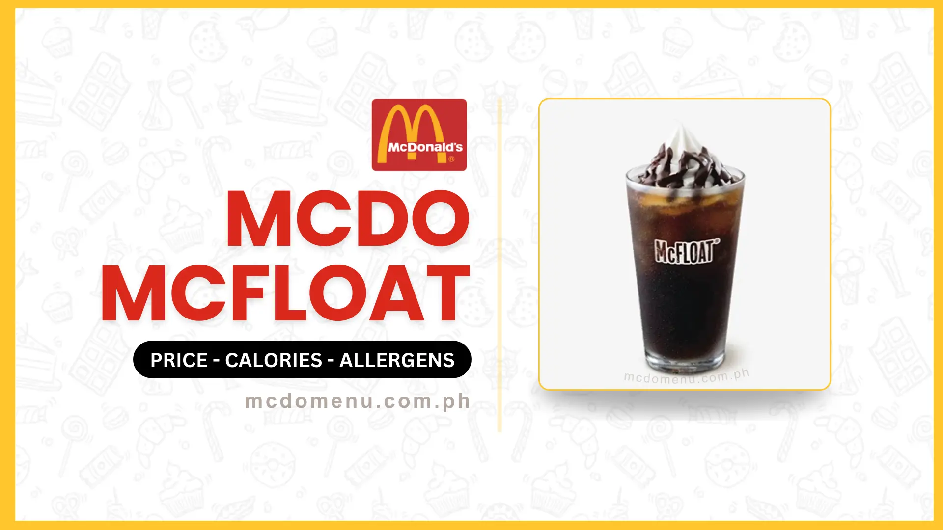 McDonald’s Coke McFloat Price, Calories, Allergens